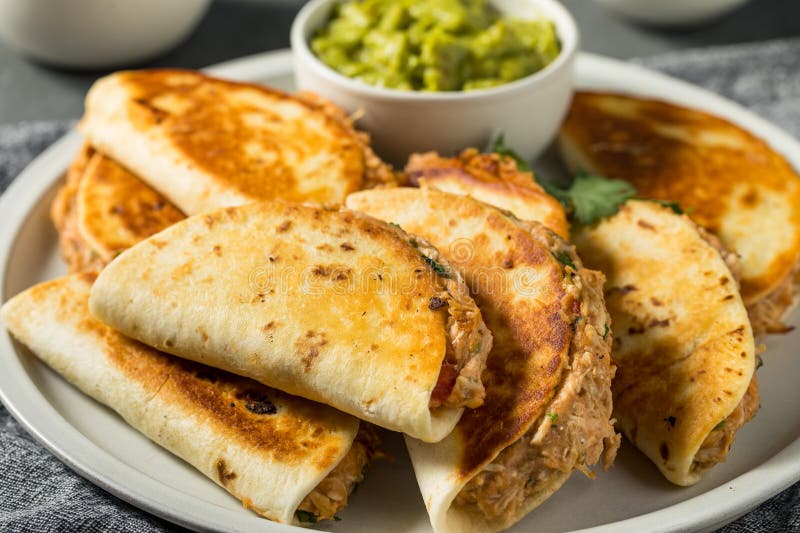Homemade Mini Chicken Quesadillas Stock Image - Image of mini, plate ...