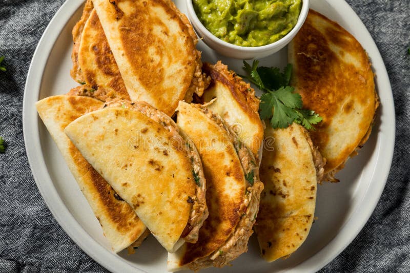 Homemade Mini Chicken Quesadillas Stock Image - Image of dinner, snack ...