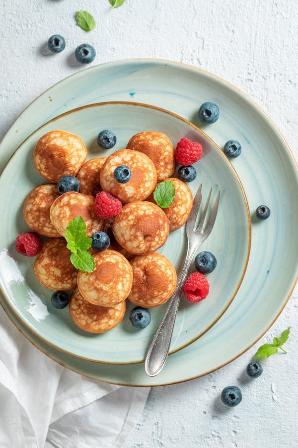 Homemade Mini Pancakes As Simple and Sweet Snack Stock Image - Image of ...