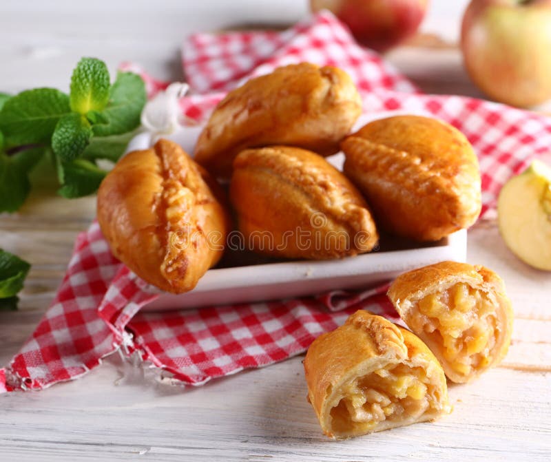 Homemade Mini Pies with Filling Stock Image - Image of breakfast, table ...