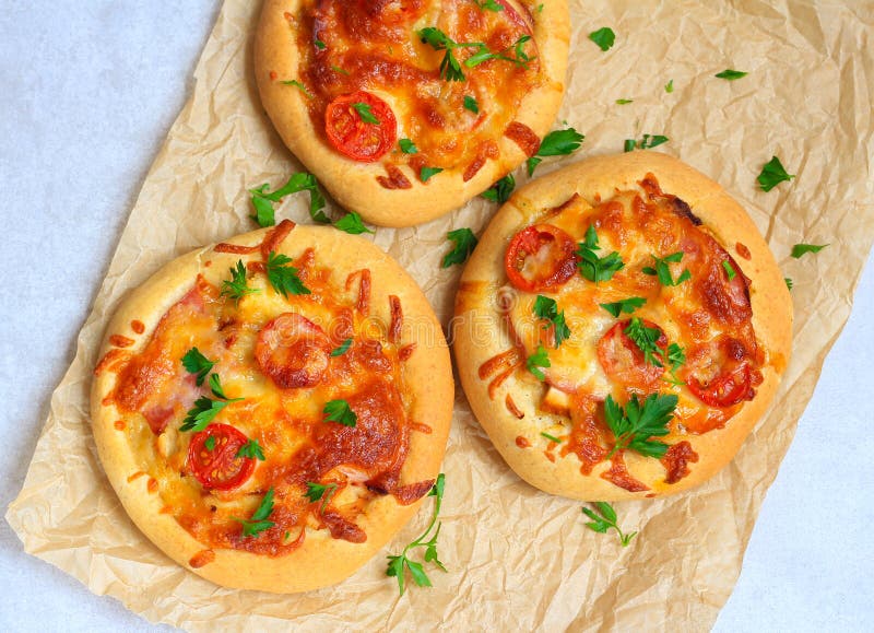 Homemade mini pizza stock image. Image of breakfast - 247873697