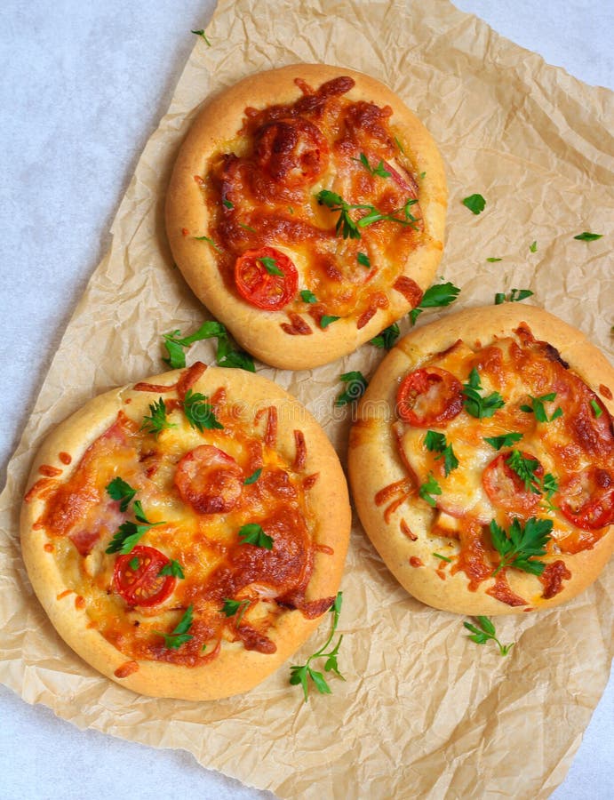 Homemade mini pizza stock image. Image of flat, melted - 248376585