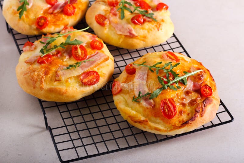 Homemade mini pizzas stock photo. Image of mini, melted - 171898812