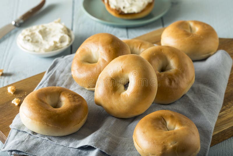 Homemade Mini Plain Bagels stock photo. Image of delicious - 90508722