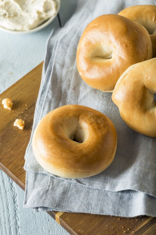 Homemade Mini Plain Bagels stock photo. Image of breakfast - 90509466