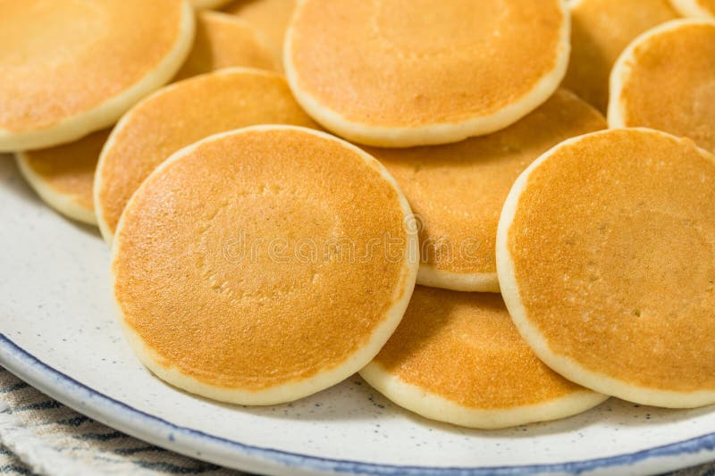 Homemade Mini Silver Dollar Pancakes for Breakfast Stock Photo - Image ...