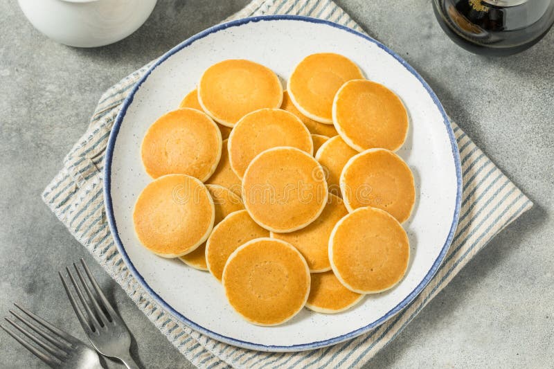 Homemade Mini Silver Dollar Pancakes for Breakfast Stock Photo - Image ...