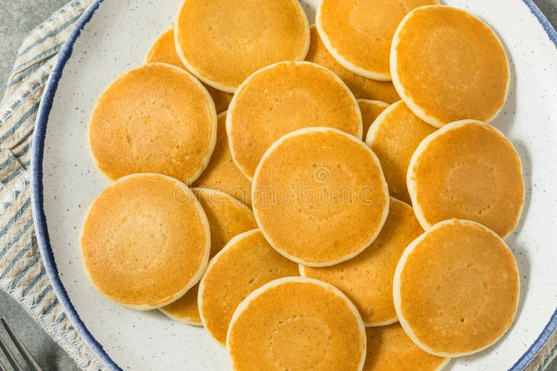 Homemade Mini Silver Dollar Pancakes for Breakfast Stock Photo - Image ...