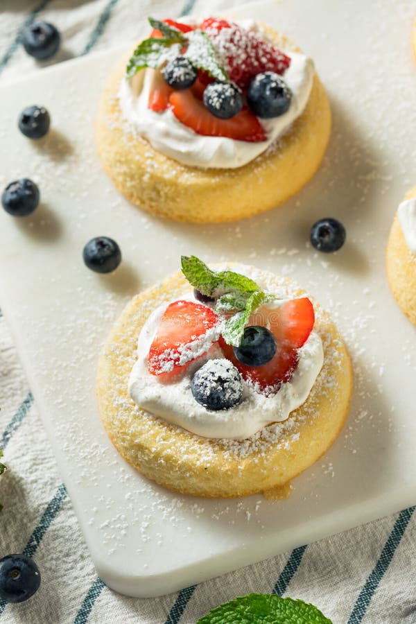 Homemade Mini Sponge Cake Cups with Fruit Stock Image - Image of ...