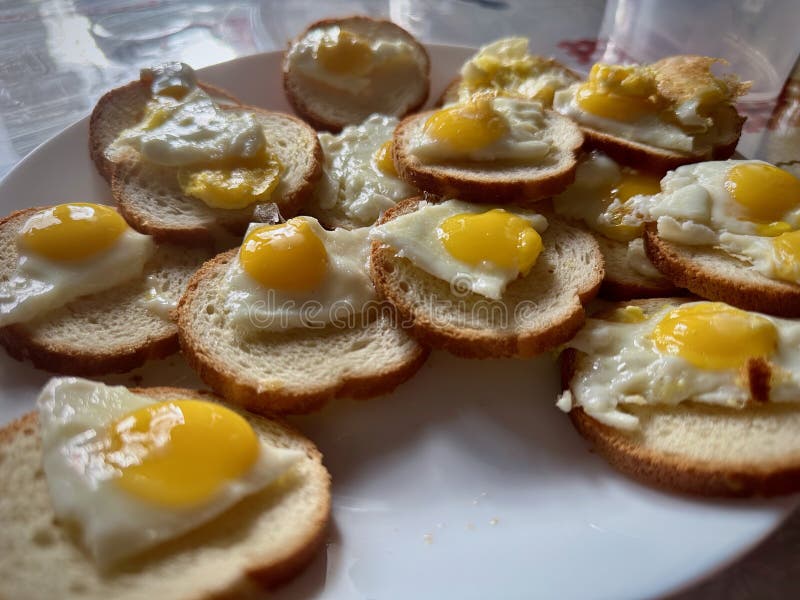 Homemade Mini Sunny-Side-Up Eggs on Toast a Delightful Breakfast ...