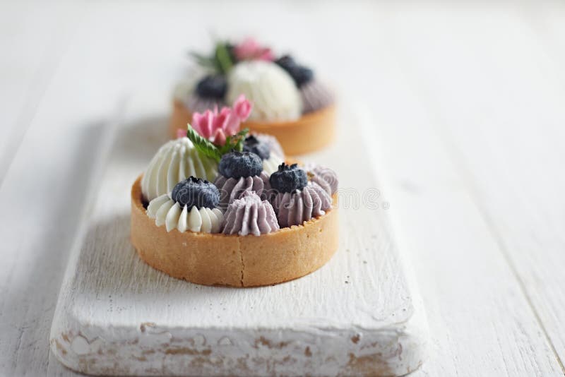 Homemade Mini Tart with Blueberries Stock Image - Image of berry, snack ...
