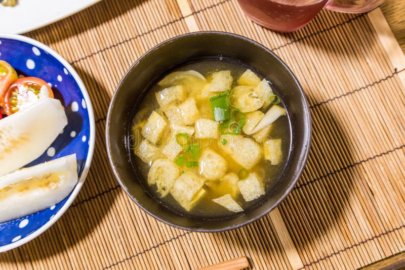 Homemade Miso Soup on the Dining Table. Stock Image - Image of cuisine ...