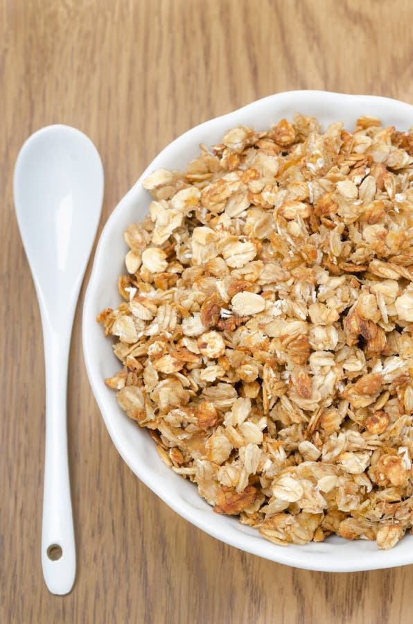 Homemade Muesli in a Bowl and Spoon Close-up Stock Image - Image of ...