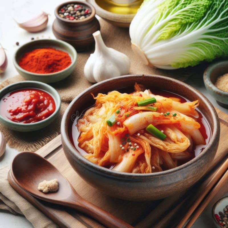 Homemade Napa Cabbage Kimchi, Authentic Korean Food on White Background ...