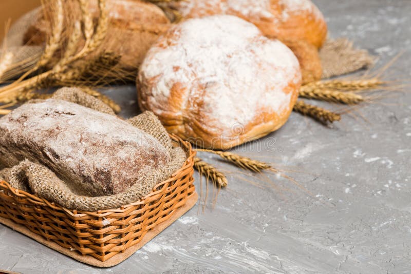 Homemade Natural Breads. Different Kinds of Fresh Bread As Background ...