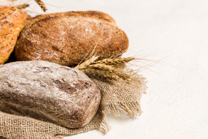 Homemade Natural Breads. Different Kinds of Fresh Bread As Background ...