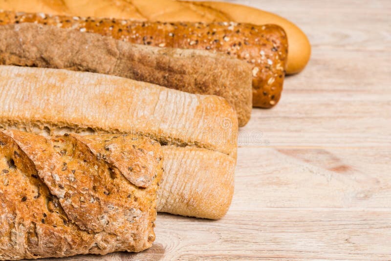 Homemade Natural Breads. Different Kinds of Fresh Bread As Background ...