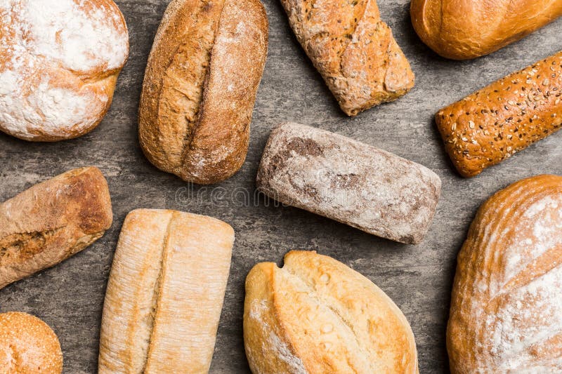 Homemade Natural Breads. Different Kinds of Fresh Bread As Background ...