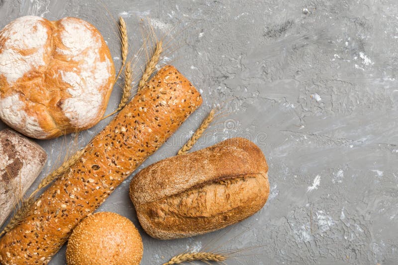 Homemade Natural Breads. Different Kinds of Fresh Bread As Background ...