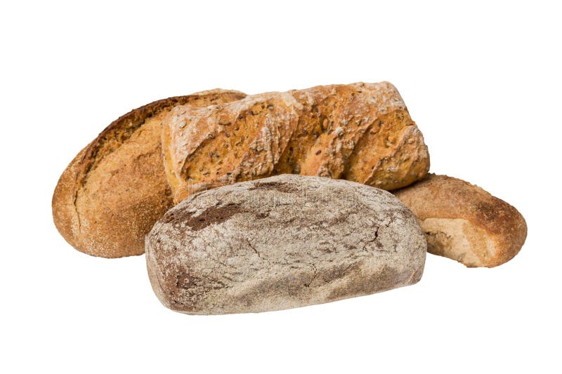 Homemade Natural Breads. Different Kinds of Fresh Bread Isolated on ...