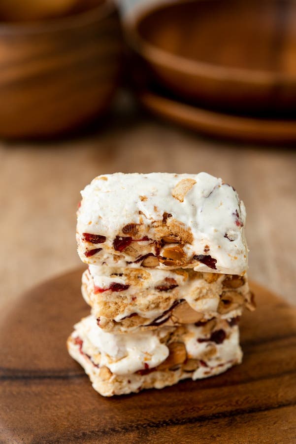 Homemade nougat bar stock photo. Image of nougat, nuts - 135075786