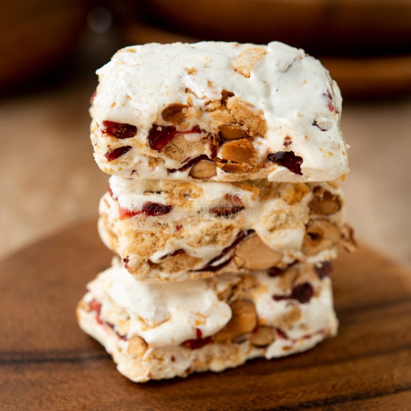 Homemade nougat bar stock photo. Image of confections - 135075788