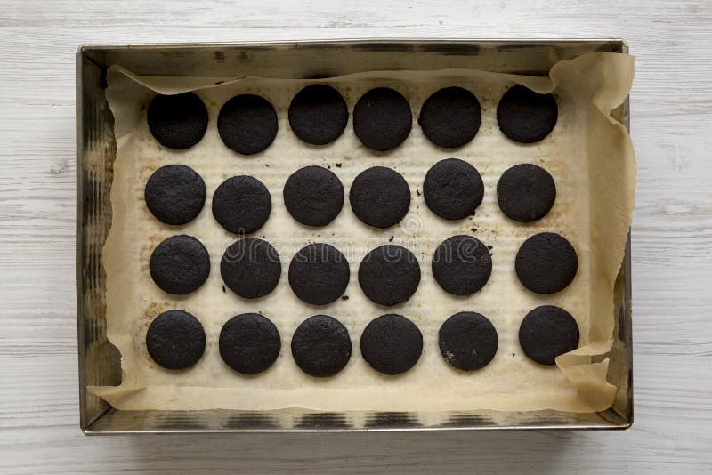 Homemade Oreos, Top View. Flat Lay, Overhead, from Above Stock Photo ...