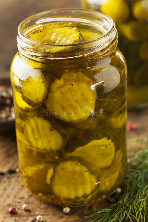 Homemade Organic Crunch Green Pickles Stock Photo - Image of salt ...