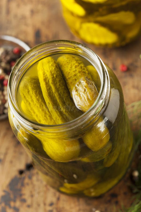Homemade Organic Crunch Green Pickles Stock Image - Image of fresh ...