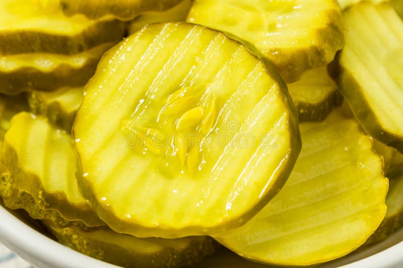Homemade Organic Dill Pickle Slices Stock Photo - Image of marinated ...