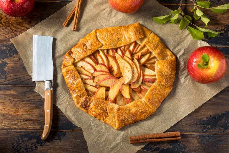 Homemade Organic Fall Apple Galette Pastry Stock Image - Image of sugar ...