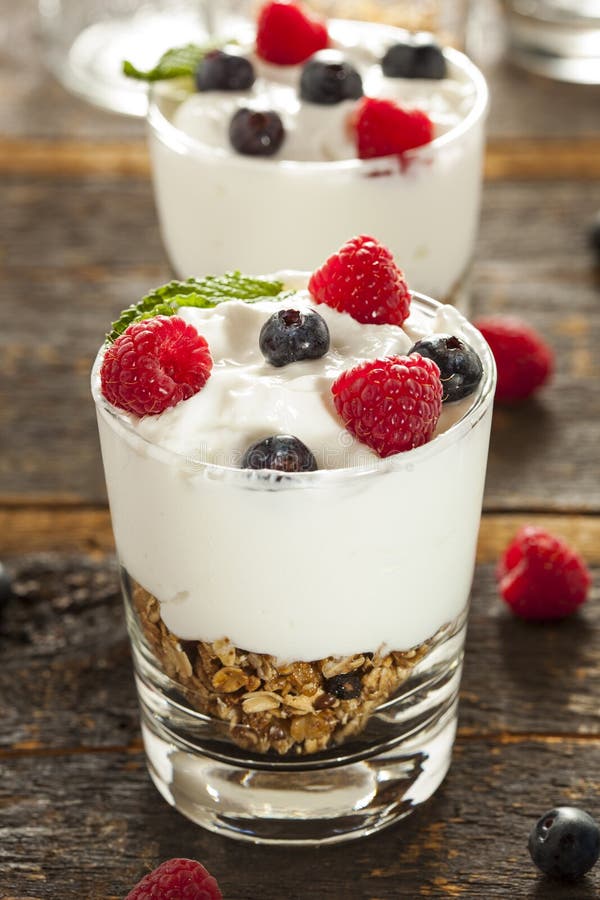 Homemade Organic Fresh Fruit Parfait Stock Photo - Image of cream ...