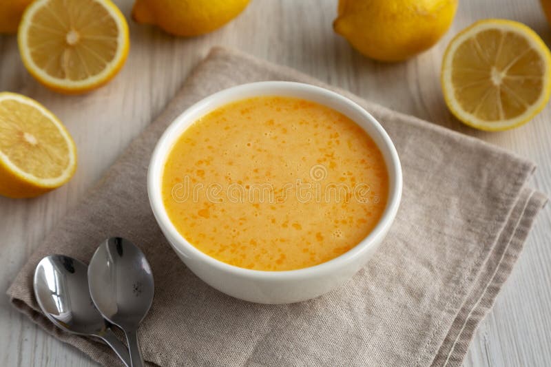 Homemade Organic Lemon Curd in a Bowl, Side View Stock Photo - Image of ...