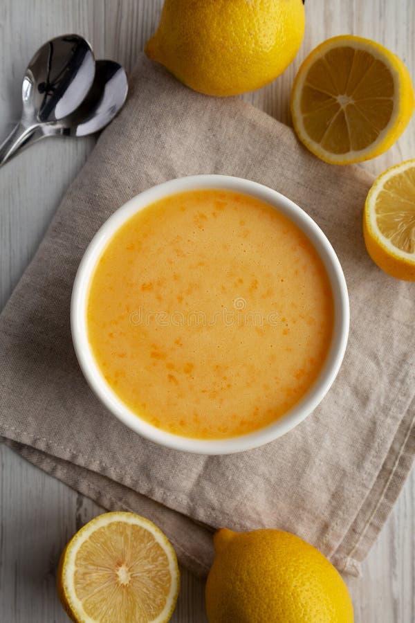 Homemade Organic Lemon Curd in a Bowl, Top View Stock Photo - Image of ...