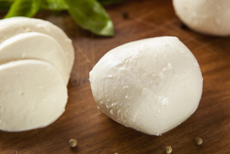 Homemade Organic Mozzarella Cheese Stock Photo - Image of garlic ...