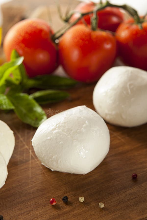 Homemade Organic Mozzarella Cheese Stock Photo - Image of basil, garlic ...