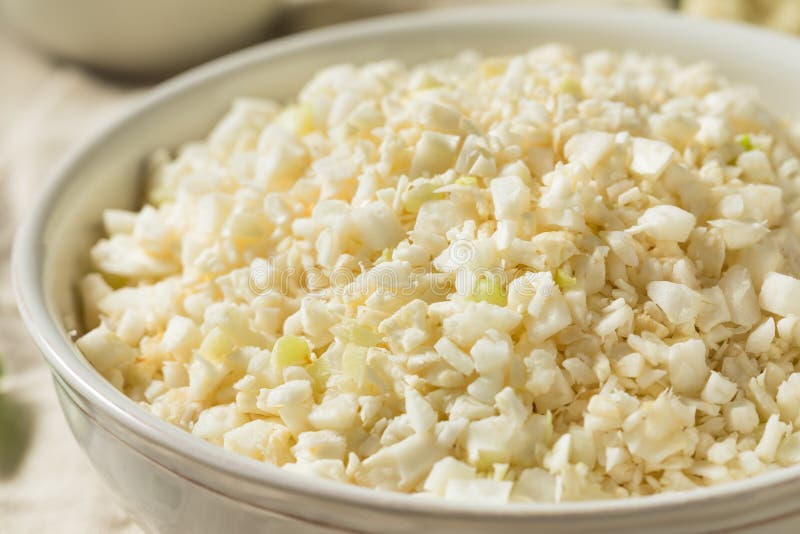 Homemade Organic Raw Cauliflower Rice Stock Image - Image of ...