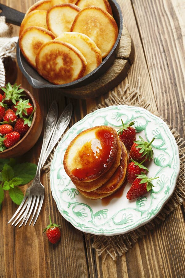 Homemade Pancake with Strawberry Jam Stock Image - Image of pancake ...