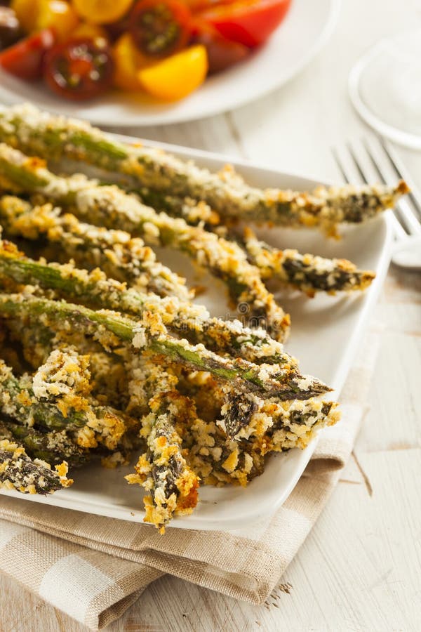Homemade Panko Breaded Asparagus Stock Photo - Image of dish ...