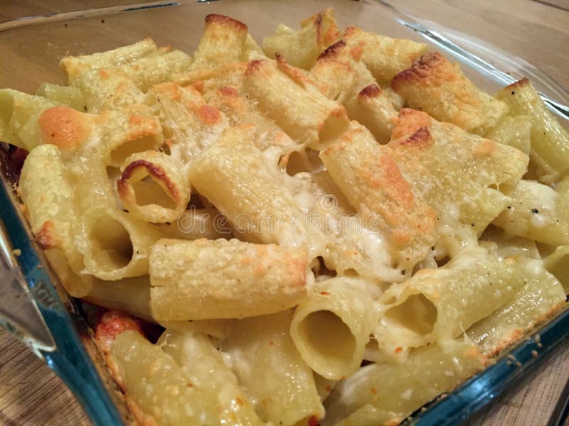 Homemade Pasta Bake Landscape Stock Photo - Image of silver, homemade ...