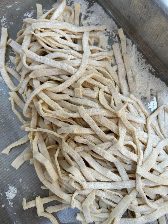 Homemade Pasta Cut into Strips Stock Photo - Image of comfort, fresh ...