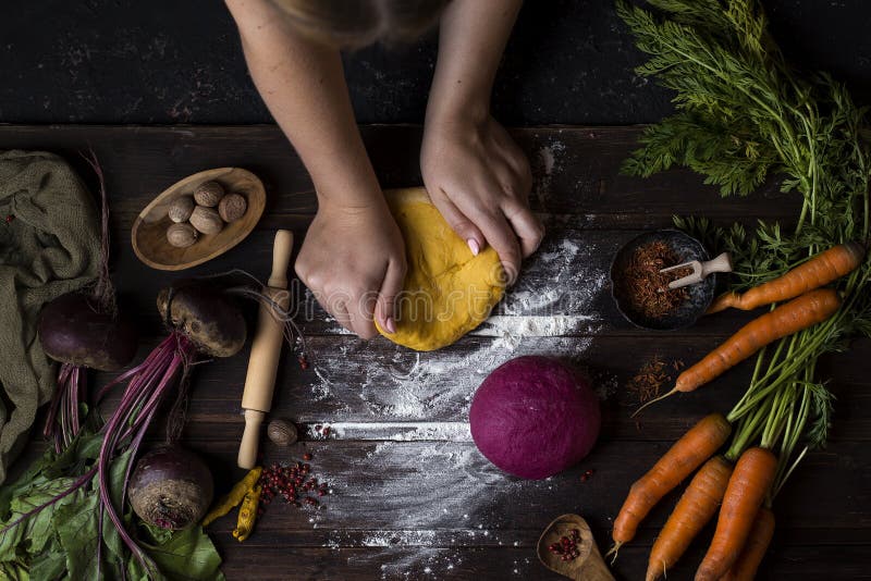 Homemade Pasta in Cooking Process Stock Photo - Image of noodle, dinner ...