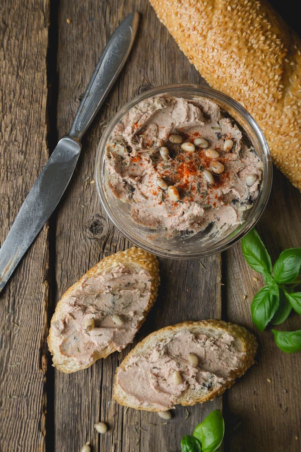 Homemade Pate with Pine Nuts and Herbs Stock Image - Image of food ...