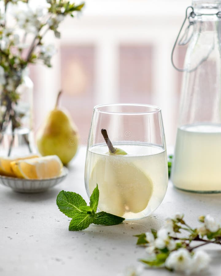 Homemade pear lemonade stock photo. Image of organic - 182924038