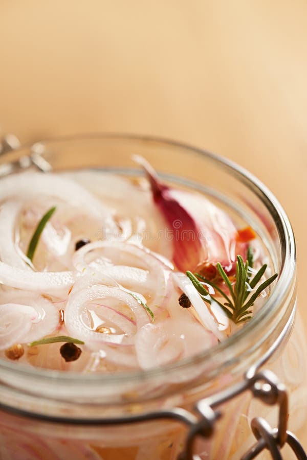 Homemade Pickled Onions in a Jar Stock Image - Image of pickled, slice ...