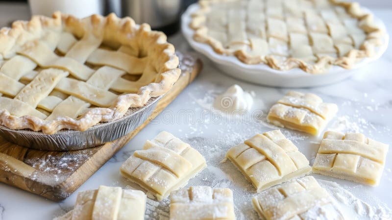 Homemade Pie Crust and Mini Pies Stock Illustration - Illustration of ...