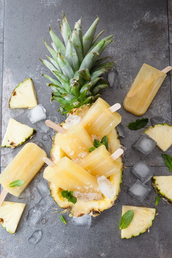 Homemade Pineapple Popsicles Stock Image - Image of vegan, lolly: 111190105