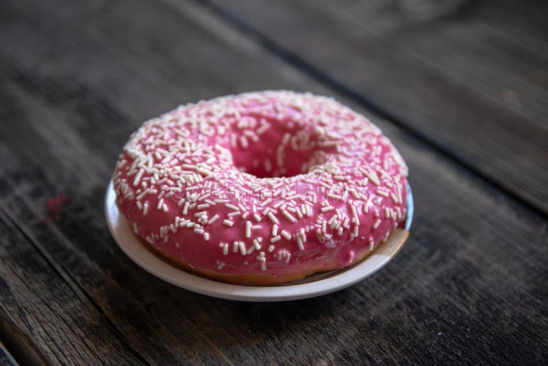 Homemade Pink Glazed Donuts Stock Photo - Image of gourmet, kitchen ...