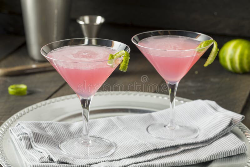 Homemade Pink Vodka Cosmopolitan Drink Stock Image - Image of ...