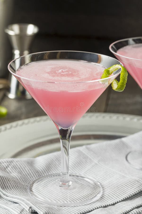 Homemade Pink Vodka Cosmopolitan Drink Stock Photo - Image of food ...